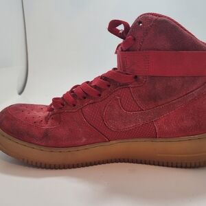 Nike | Shoes | Red Hightop Sneakers With Gum Sole | Poshmark